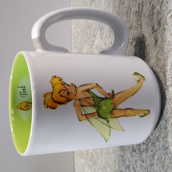 Kitchen | Coffee Mug Disney Tinkerbell Tink Green Inside Large | Poshmark
